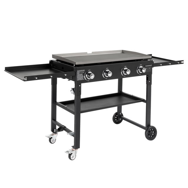 Foldable 4-Burner Flat Top Gas Griddle Cooking Station, Propane Fuelled ...