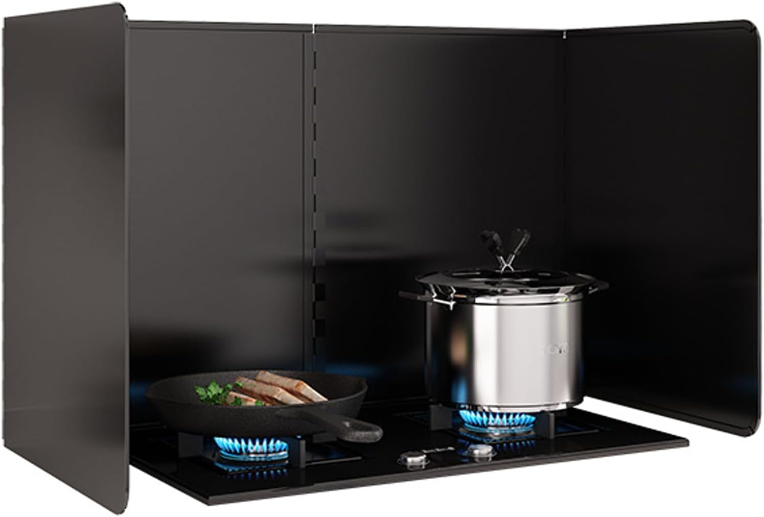 Foldable 4 Sided Oil Splatter Guard, Large Non-stick Grease Splatter ...