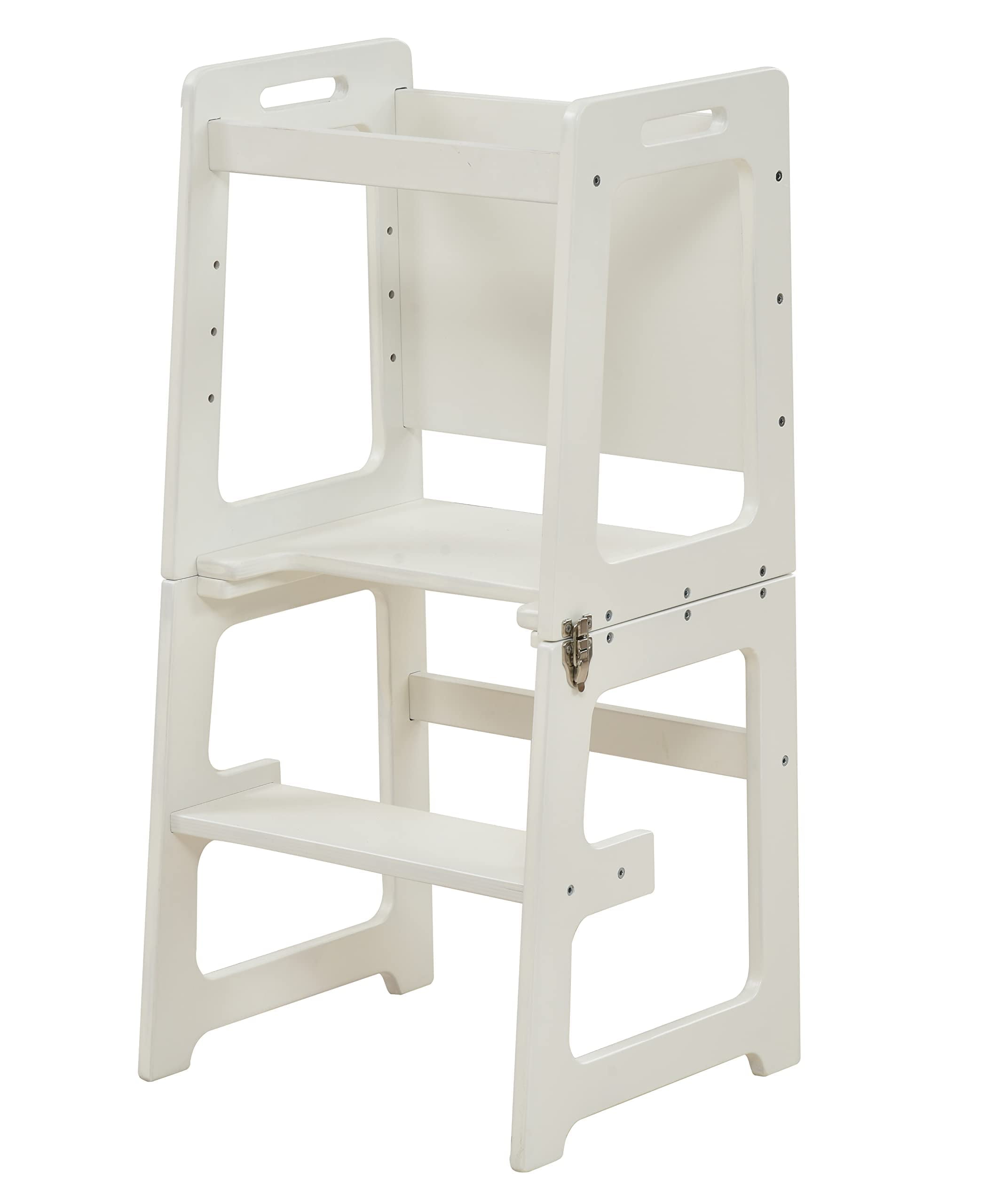 Foldable 4-in-1 Toddler Kitchen Tower | Step Stool with Chalkboard ...