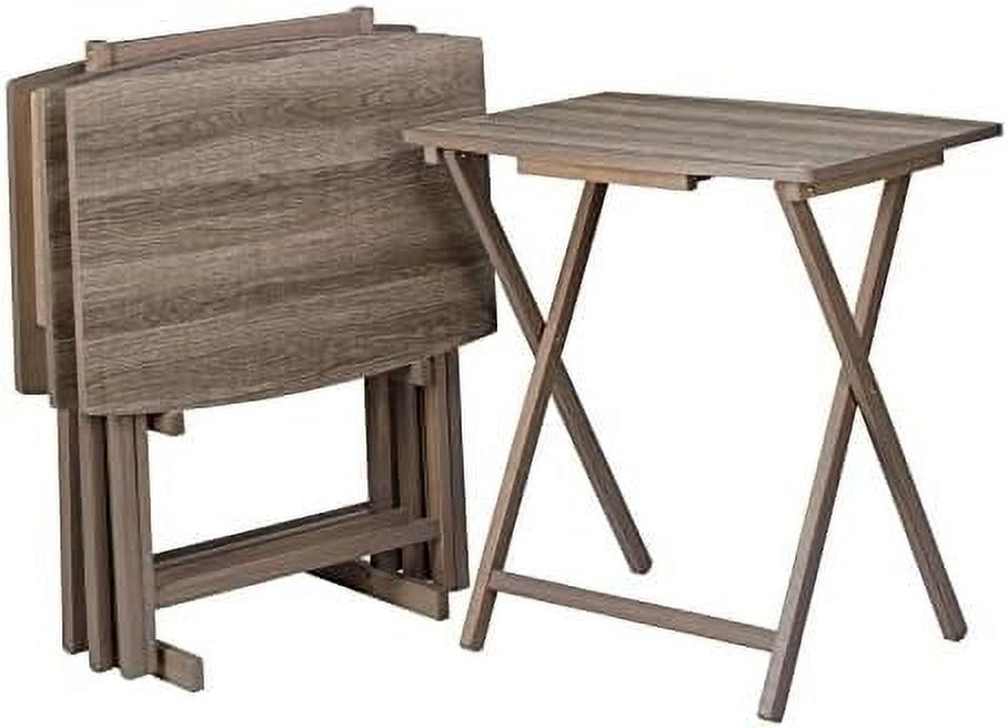 Foldable 5pcs XL Oversized TV Tray Tables Set (4 Trays,1 Stand), Trays ...