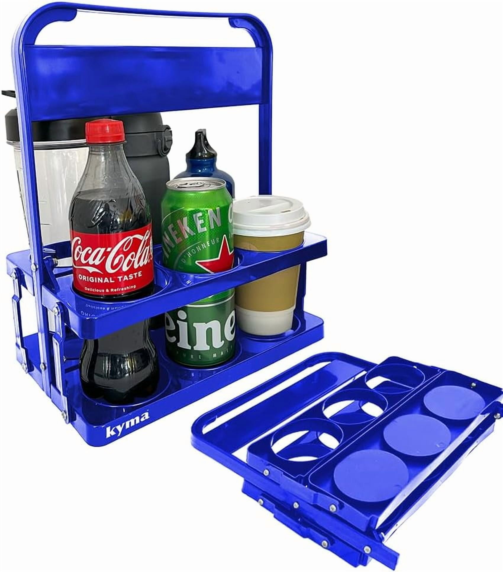Foldable 6-Cup Drink Carrier with Handle | Reusable Portable Beverage ...