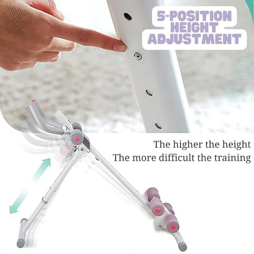 Foldable Ab Core Workout Machine with LCD Monitor, 5 Adjustable Heights ...