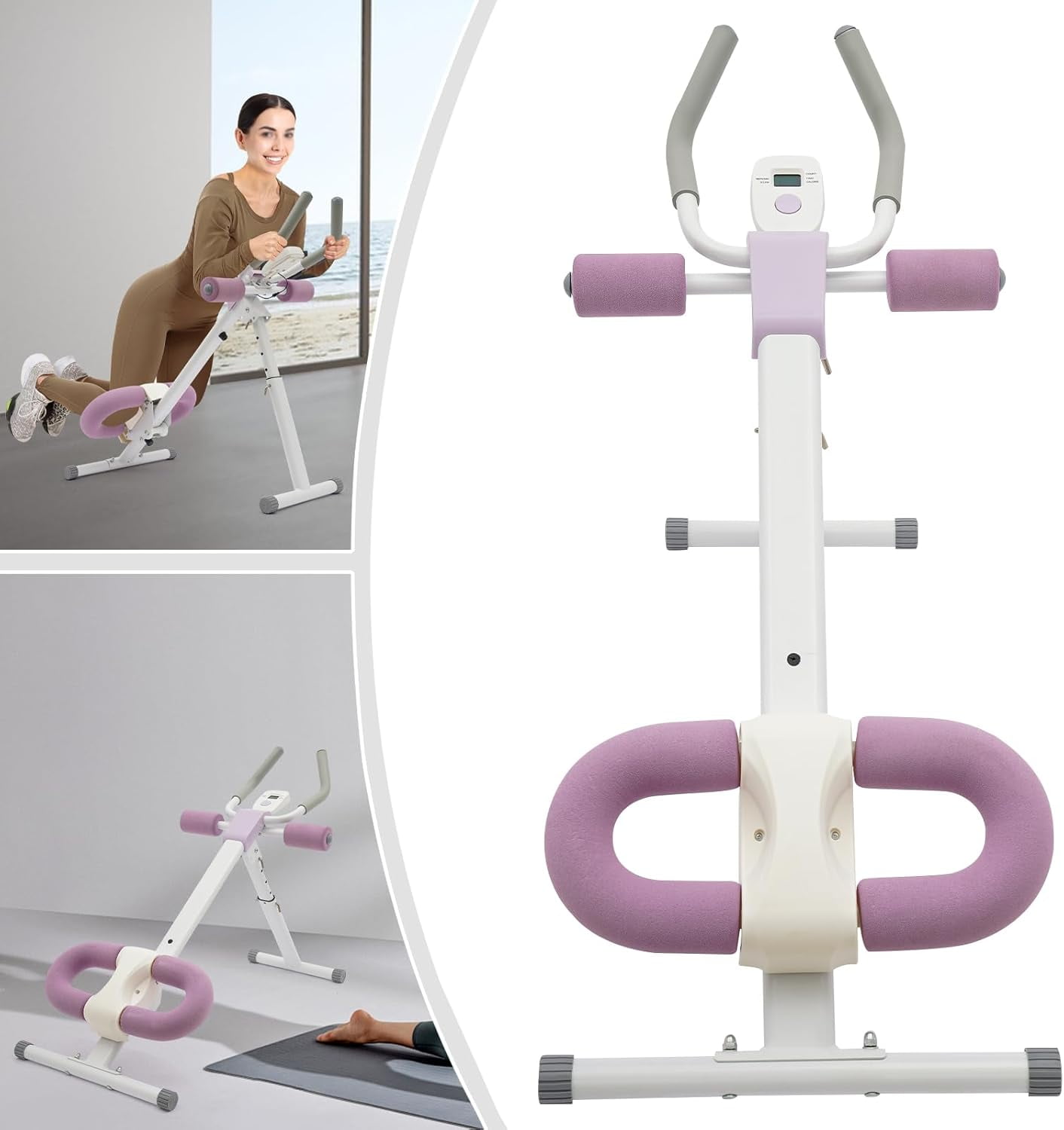 Foldable Abdominal Machine with LED Display, AB Workout Machine Abdominal Exercise Equipment ...