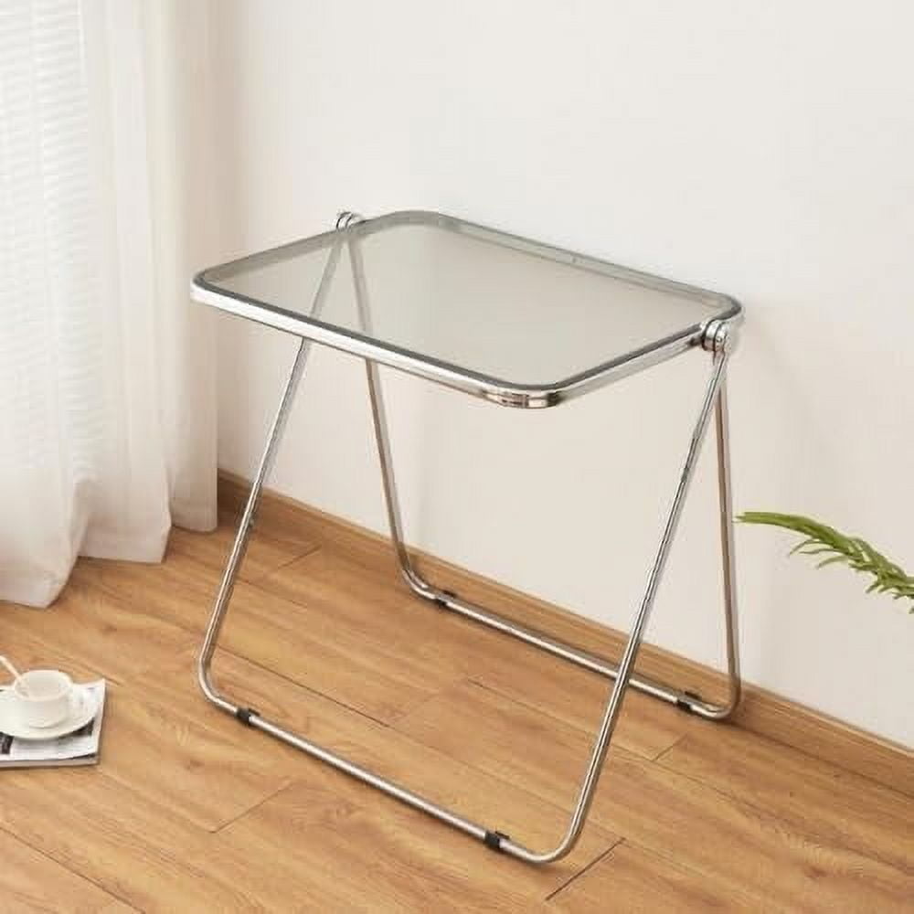 Foldable Acrylic Tray Table, Collapsible TV Tray Small End Table ...