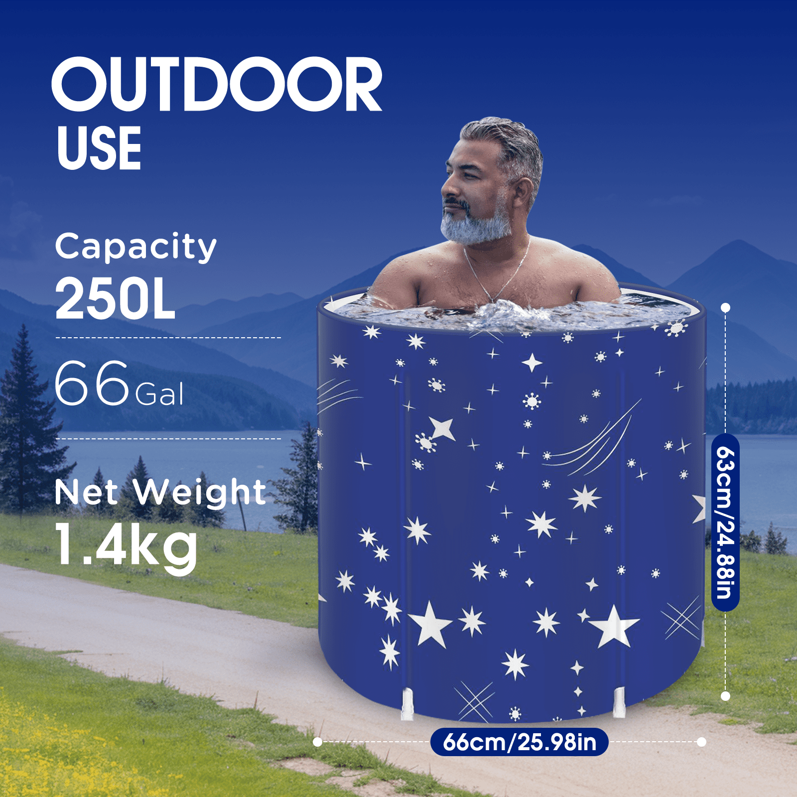 Foldable Adult Japanese Soaking Bathtub, Freestanding Ice Bath and Hot ...