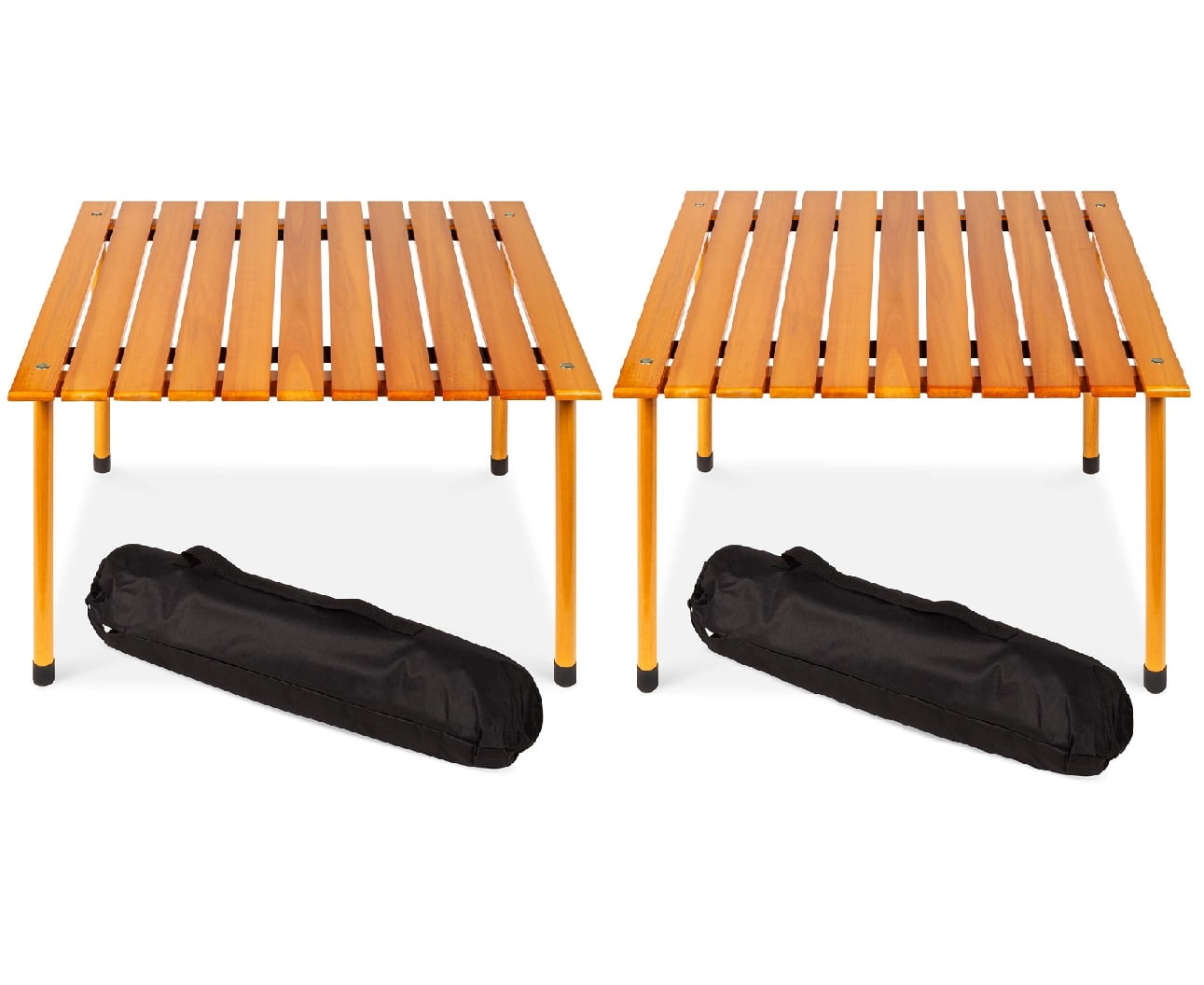 Foldable All-Purpose Portable Wooden Square Table with Carrying Case ...