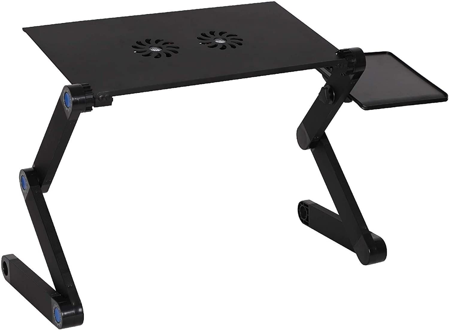 Foldable Aluminum Laptop Desk Adjustable Portable Table Stand with 2 ...