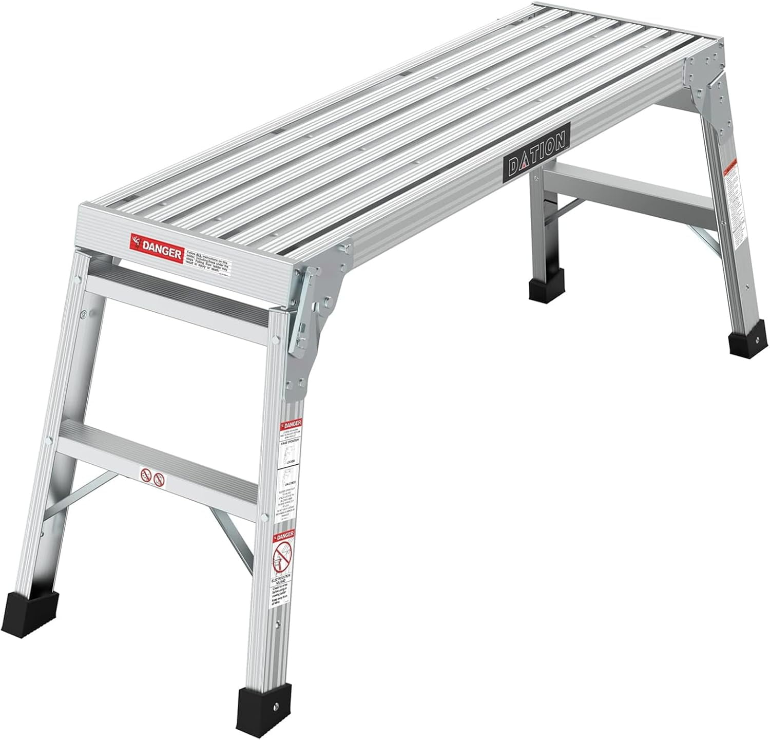 Foldable Aluminum Platform & Step Stool, Non-Slip Folding Work Bench ...