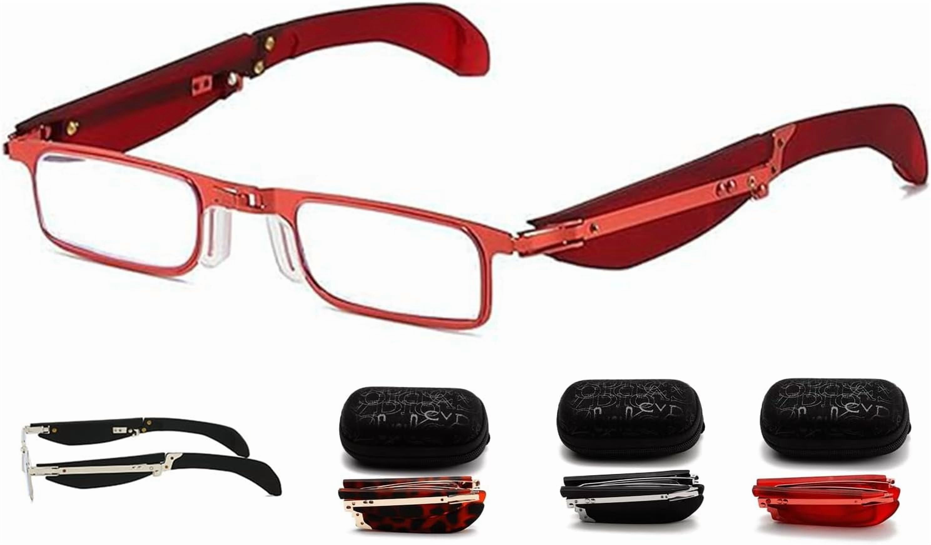 Foldable Anti-Blue Light Reading Glasses with Case, Lightweight Smart ...