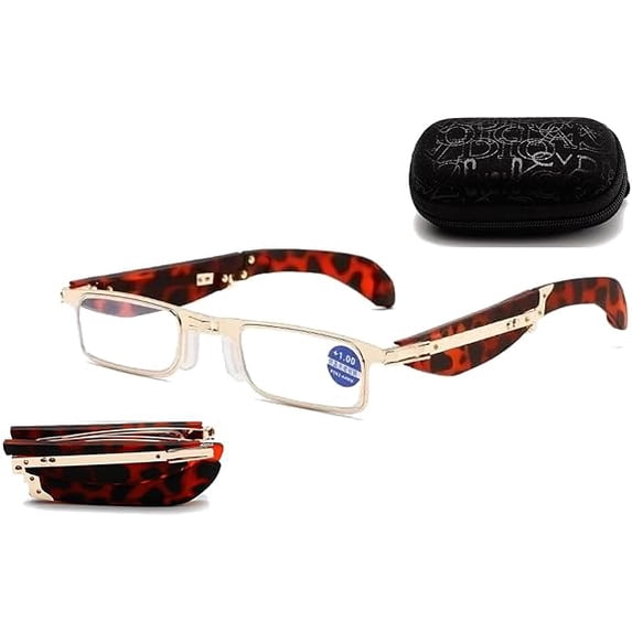 Foldable Anti-Blue Light Reading Glasses with Case,Portable Foldable ...