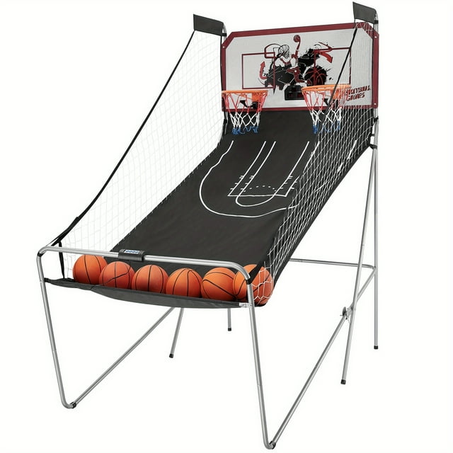 Foldable Arcade Basketball Game Indoor, Double Shot Basketball Hoop ...