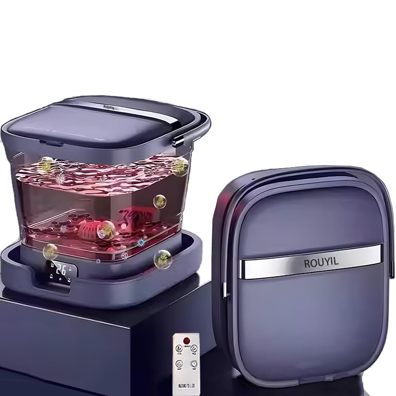 Foldable Automatic Foot Spa Massager, Heating, Bubbles, Remote Control ...