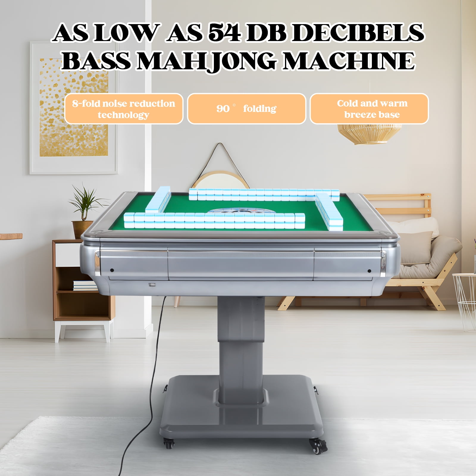 Foldable Automatic Mahjong Table with Wheels 44mm Tiles with 2 Sets of ...