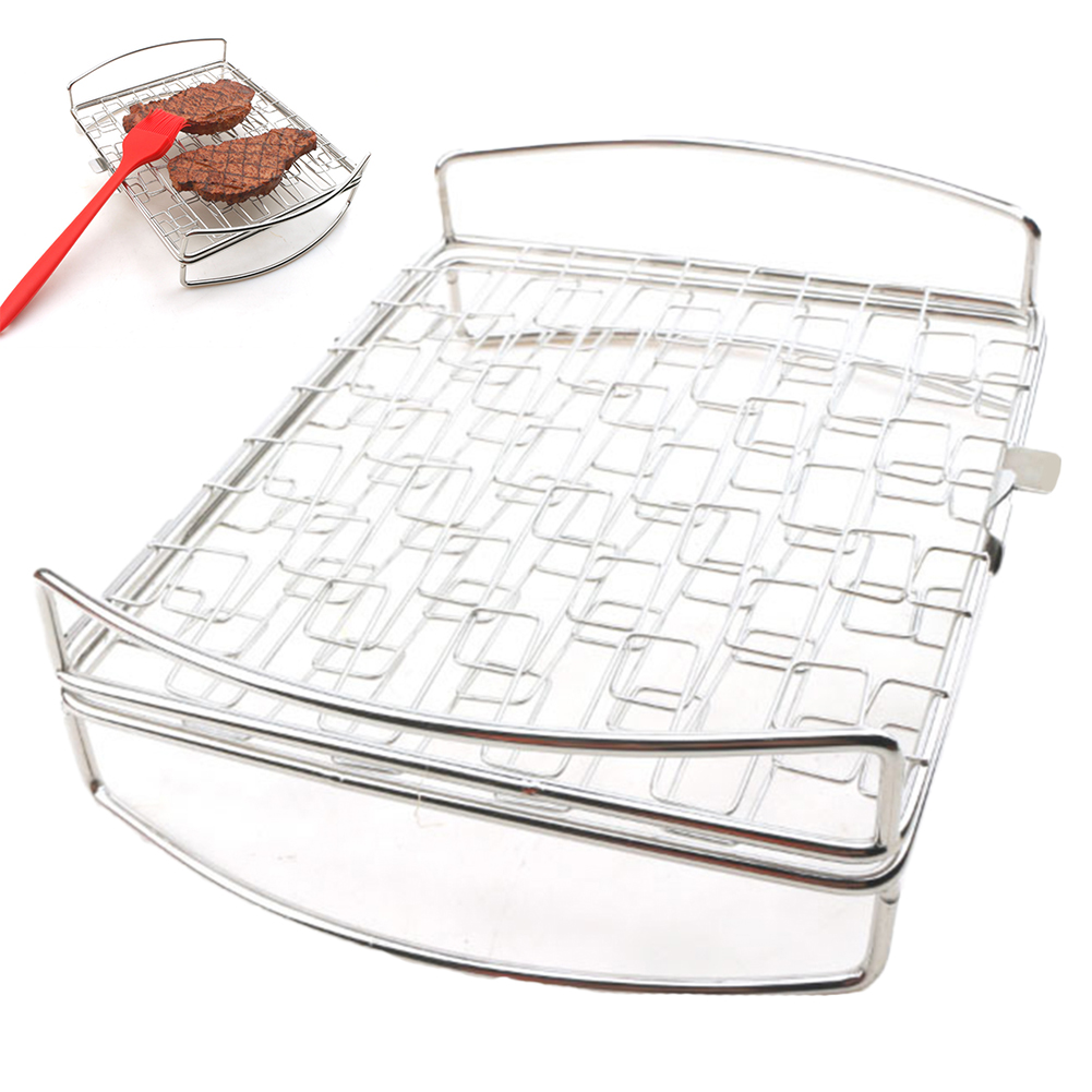 Foldable BBQ Basket, 11''x8'' Stainless Steel Metal Edging Folding ...