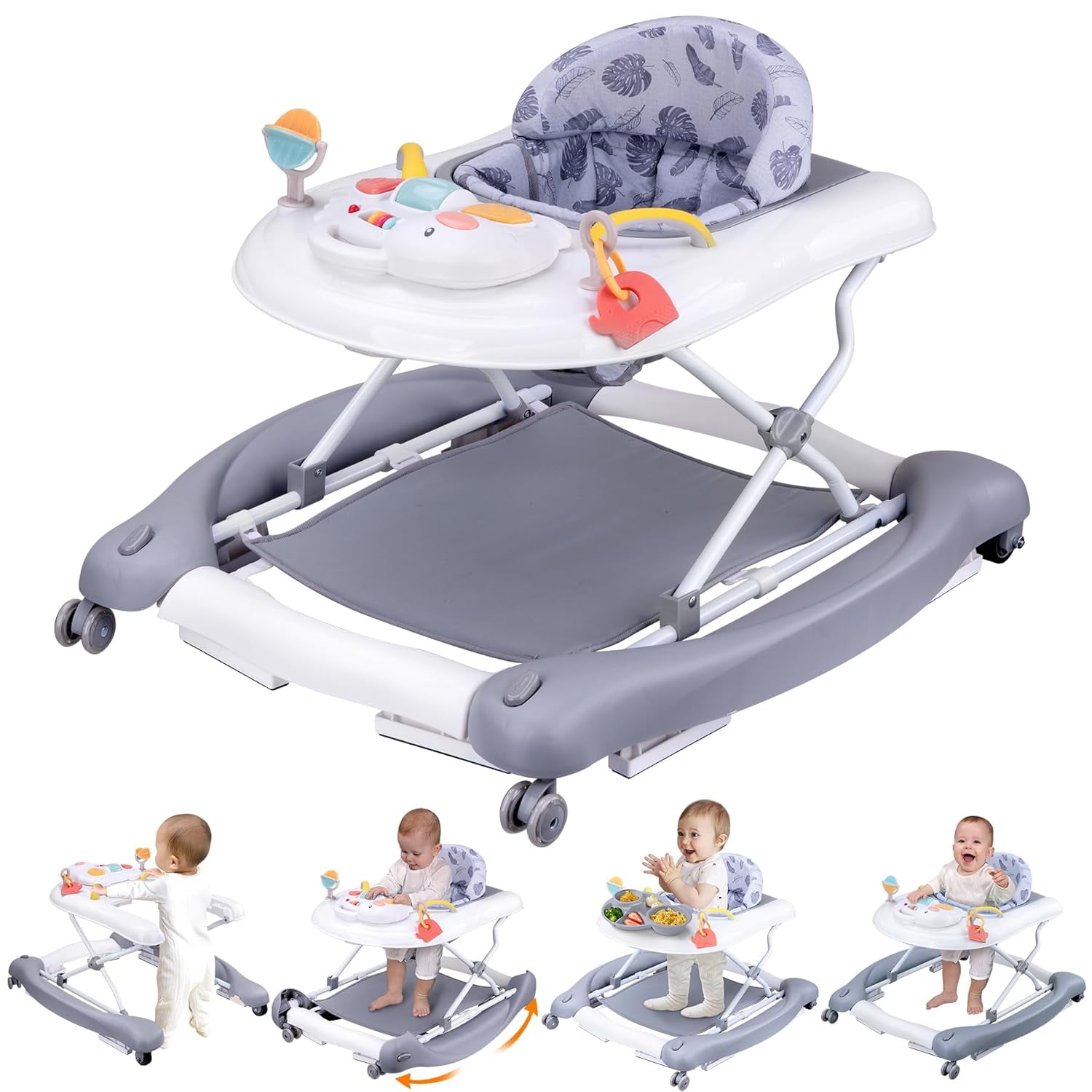 Foldable Baby 5-in-1 Activity Walker - Rocker, Activity Center, Bouncer ...