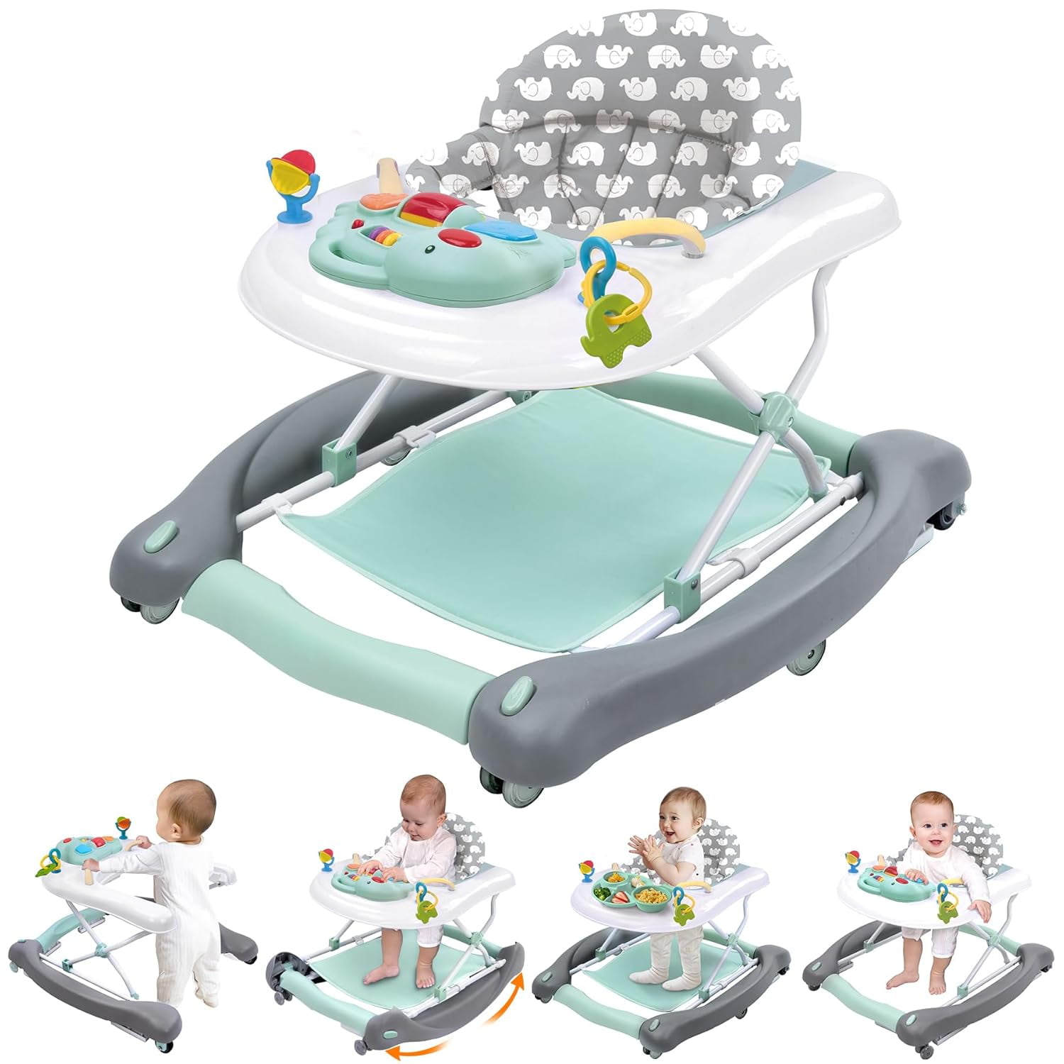 Foldable Baby 5-in-1 Activity Walker - Rocker, Activity Center, Bouncer ...