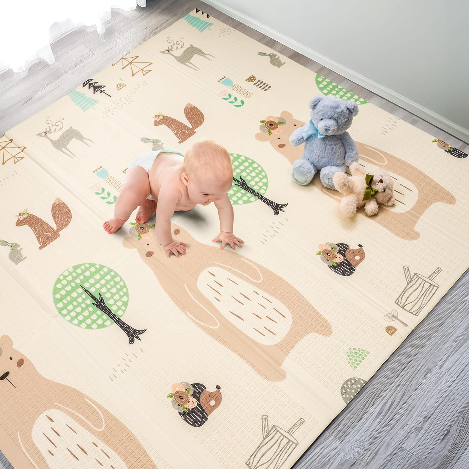 Foldable Baby Play Mat, 78" Waterproof Kids Foam Mats with Travel Bag ...