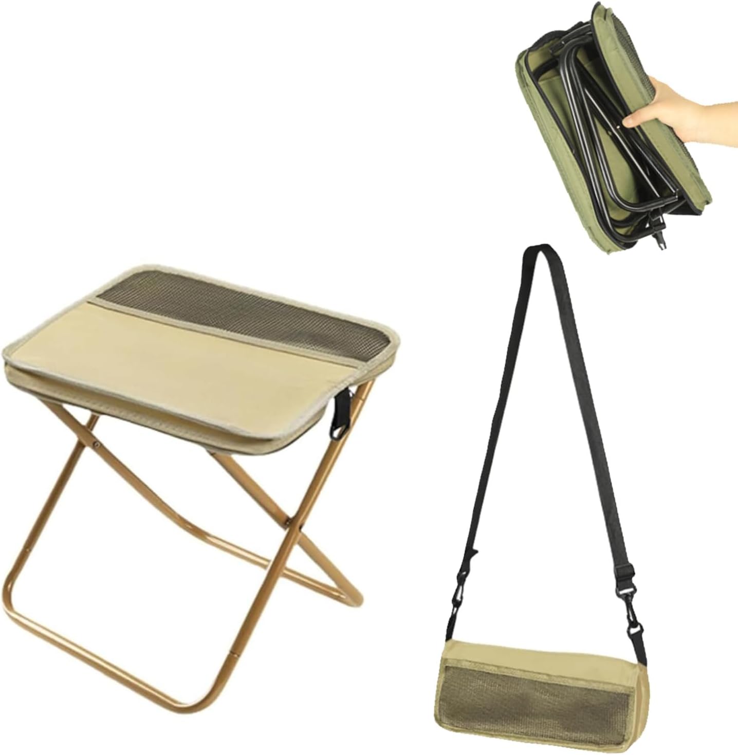 Foldable Backpack Stool, Mini Camping Collapsible Stool, Small Foldable ...