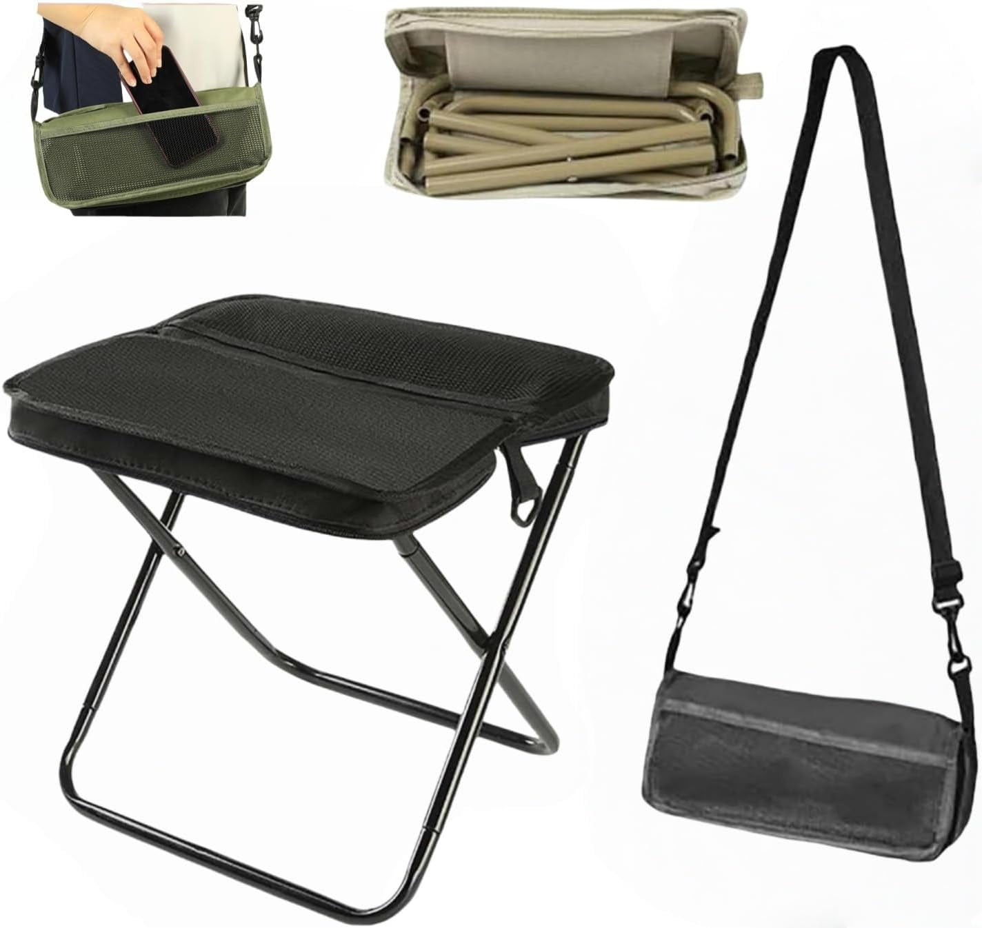 Foldable Backpack Stool, Mountaineering and Hiking Portable Stool ...