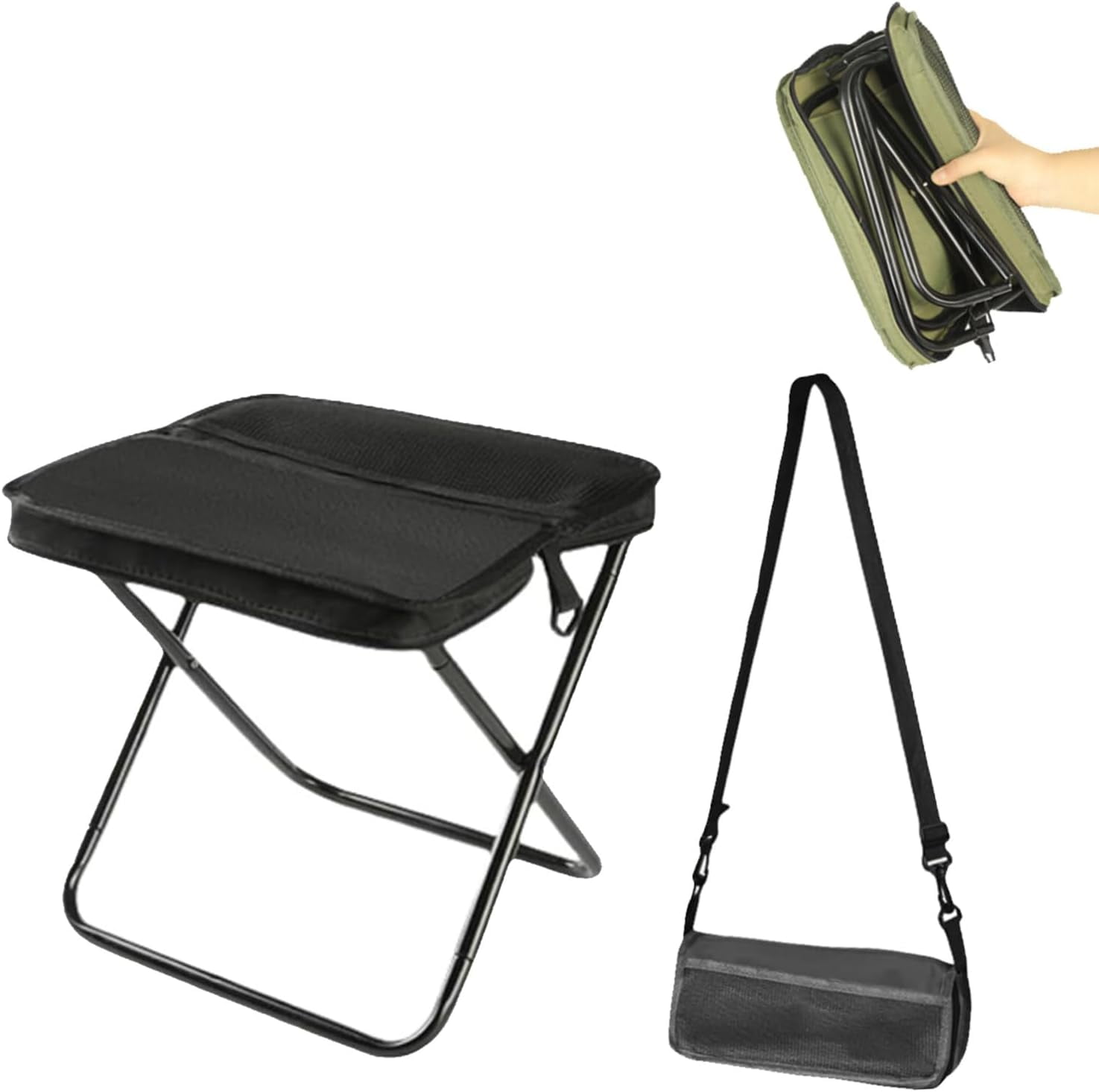 Foldable Backpack Stool, Portable Mini Outdoor Camping Folding Seat ...