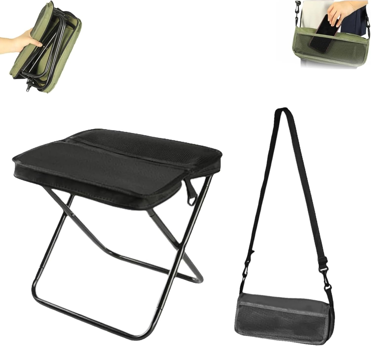 Foldable Backpack Stool, Portable Mini Outdoor Camping Folding Seat ...