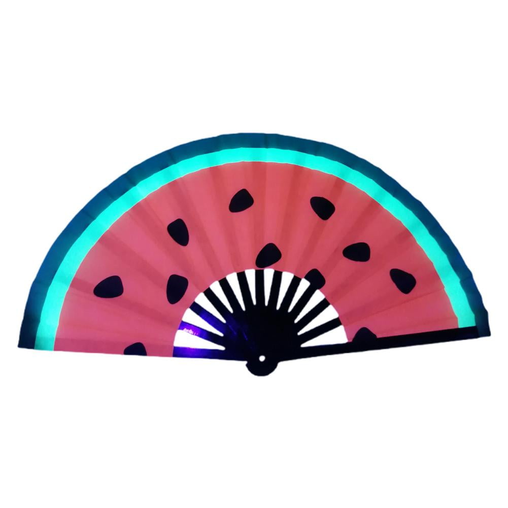 Foldable Bamboo Fan UV Fluorescent Folding Fan Stage Performance Dance ...
