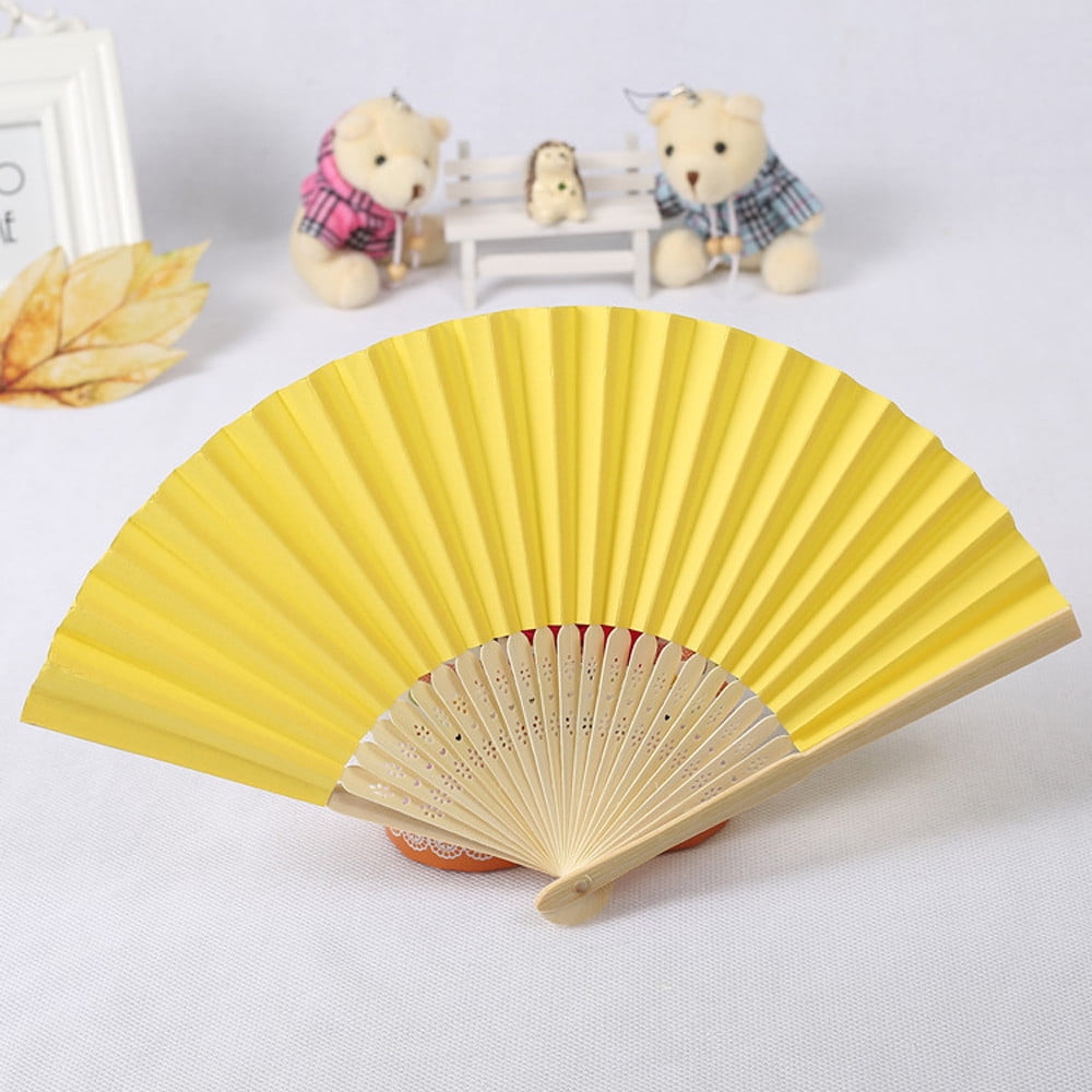 Foldable Bamboo Fans, Black Handheld Fans Folding Hand Fans Japanese ...