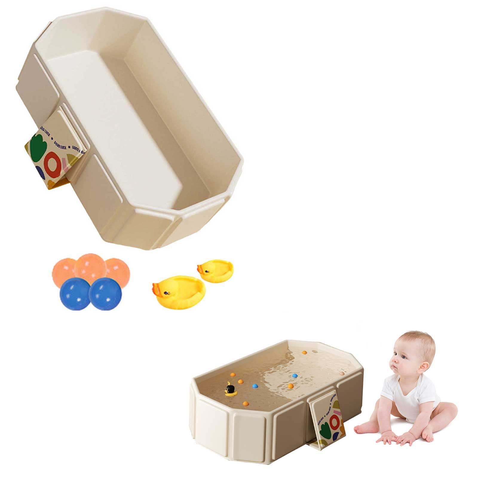 Foldable Bathtub For Kids Toddler Bath Tub With Drain Plug Foldable Tub ...