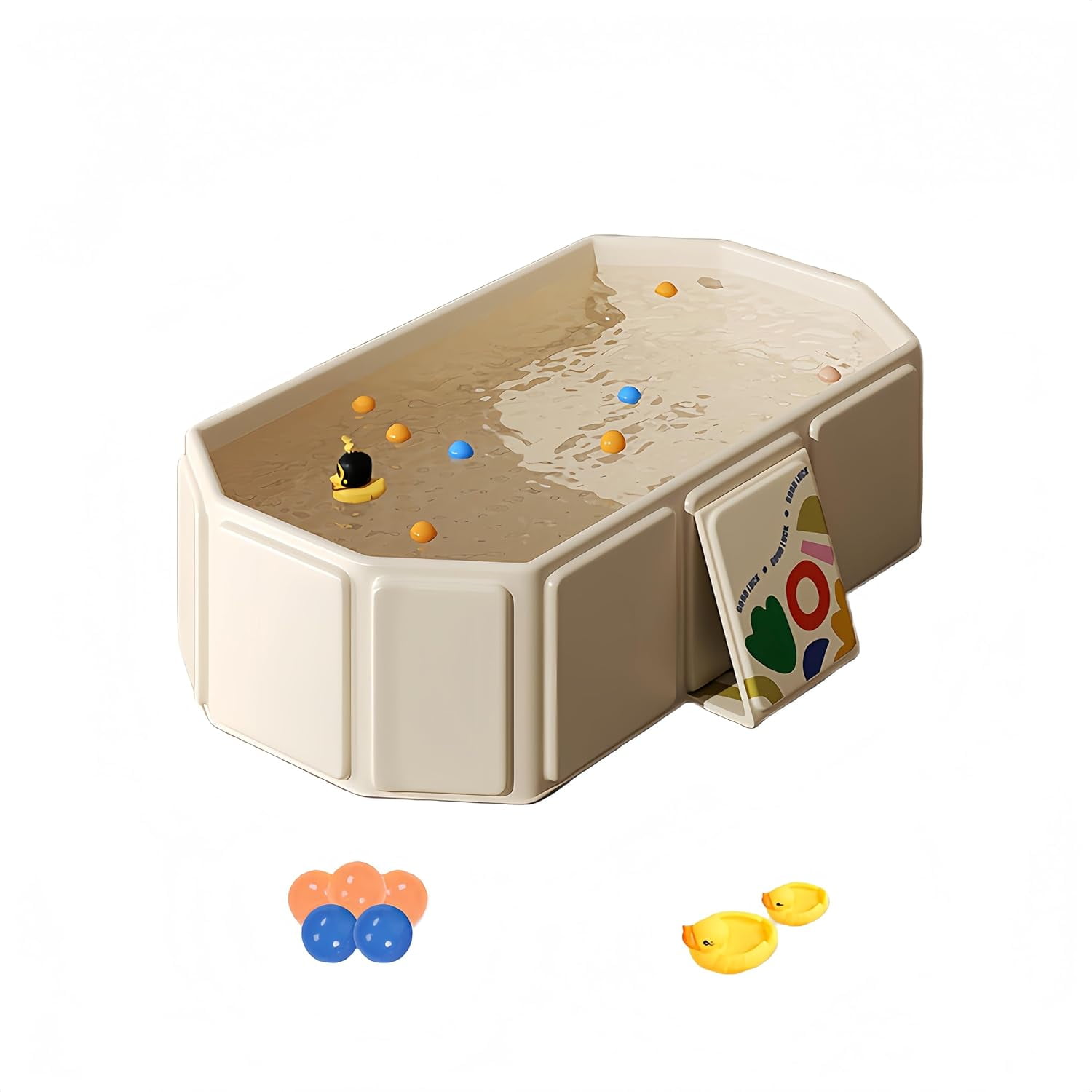 Foldable Bathtub for Kids, Toddler Bath Tub with Drain Plug, Foldable ...