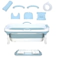 Foldable Bathtub for Adults Freestanding Portable Tub with Neck Support ...