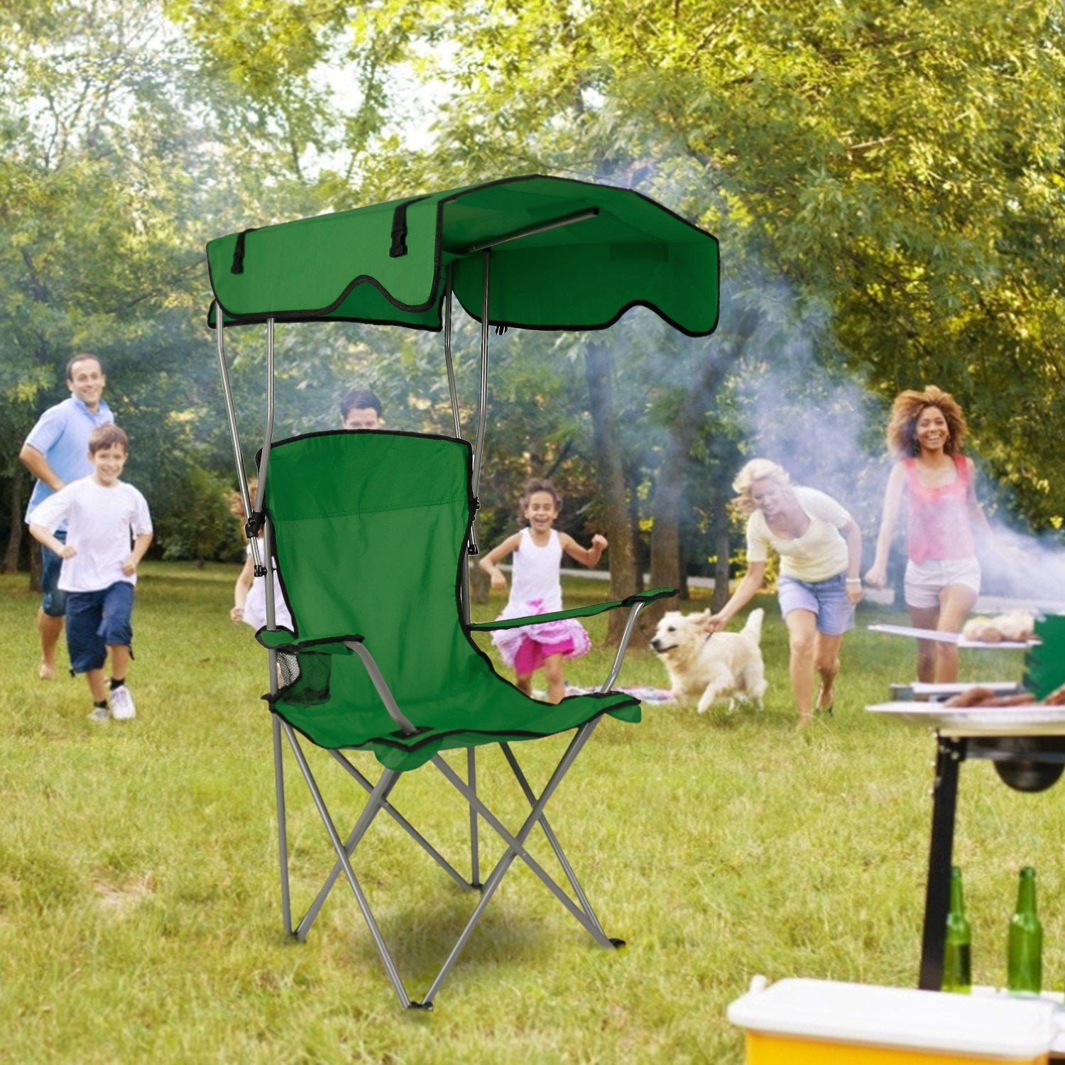 Foldable Beach Canopy Chair Sun Protection Camping Lawn Canopy Chair ...
