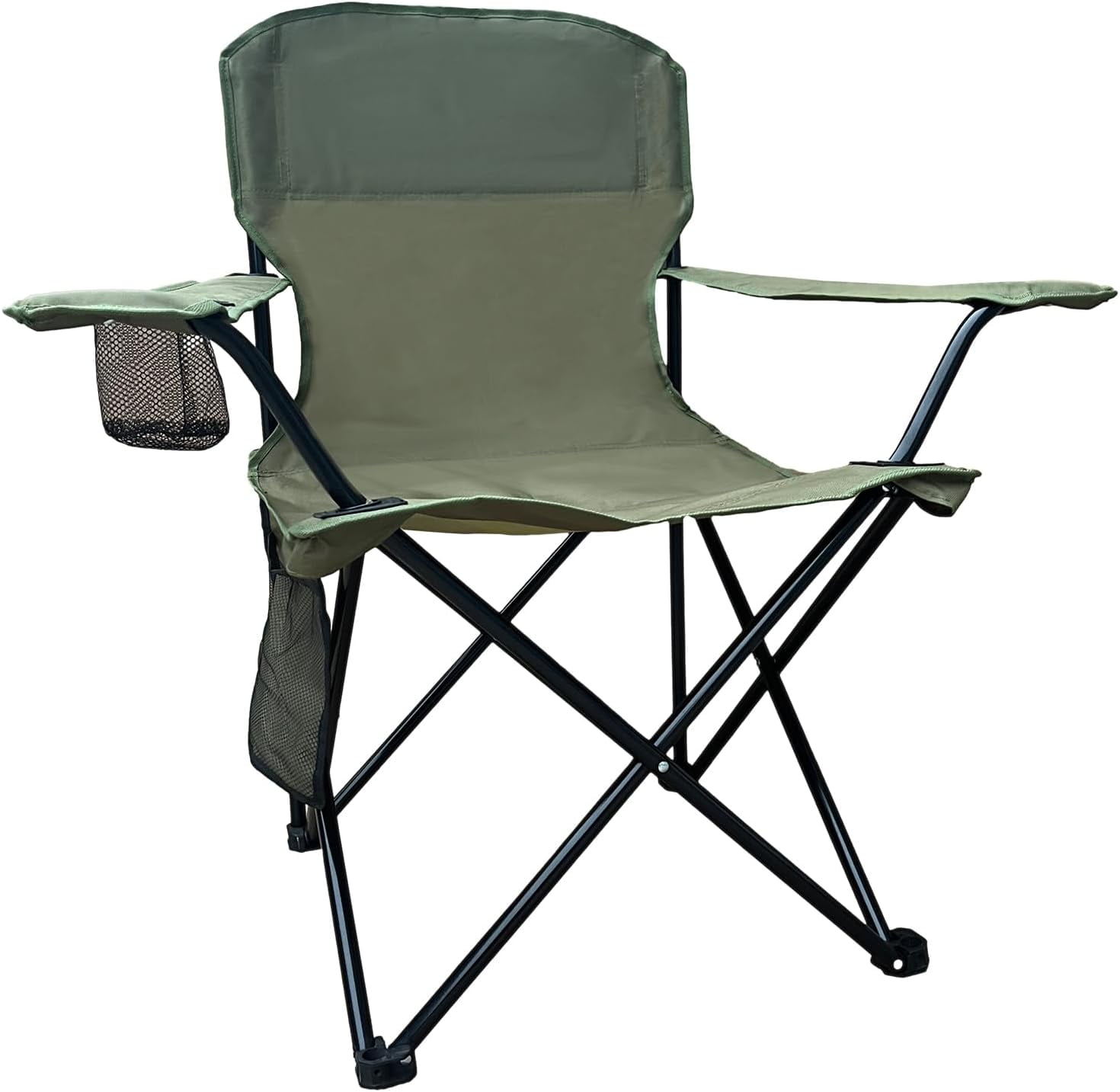 Foldable Beach Chair - Portable Camp Chair with Cup Holder & Storage ...