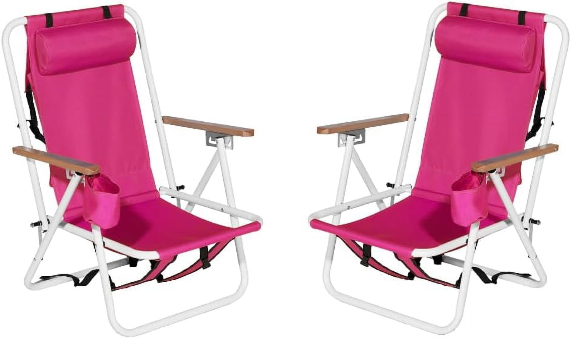 Foldable Beach Chair, Portable Camping Chairs with Straps,Backpack ...