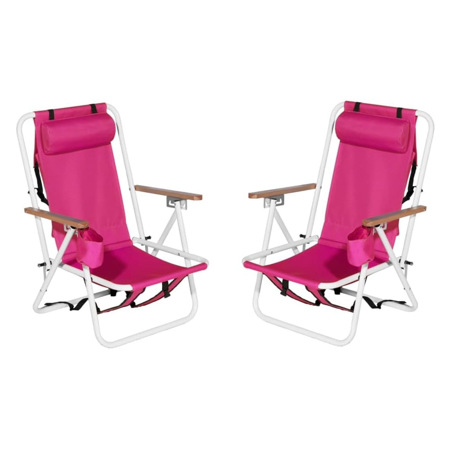 Foldable Beach Chair, Portable Camping Chairs with Straps,Backpack ...