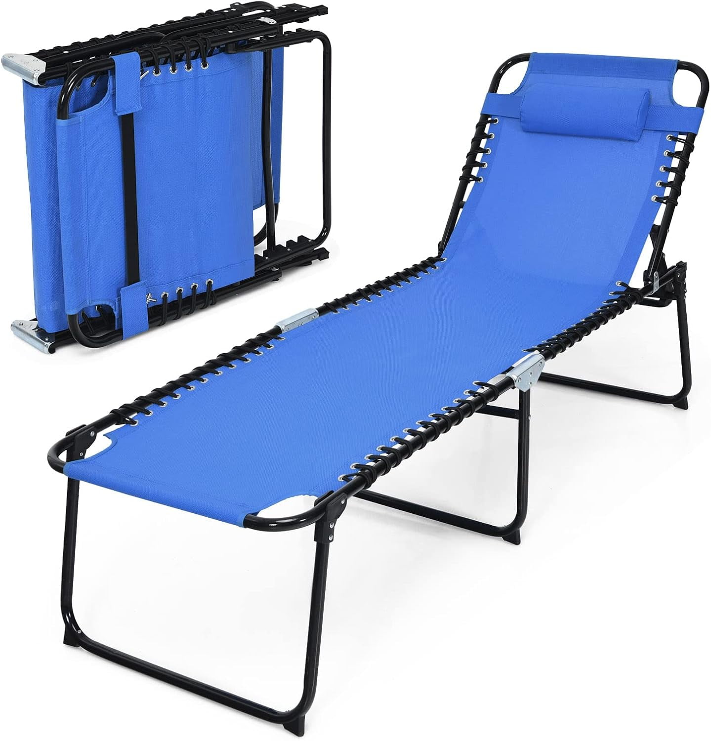 Foldable Beach Lounge Chair for Outside, Sunbathing Chair with ...