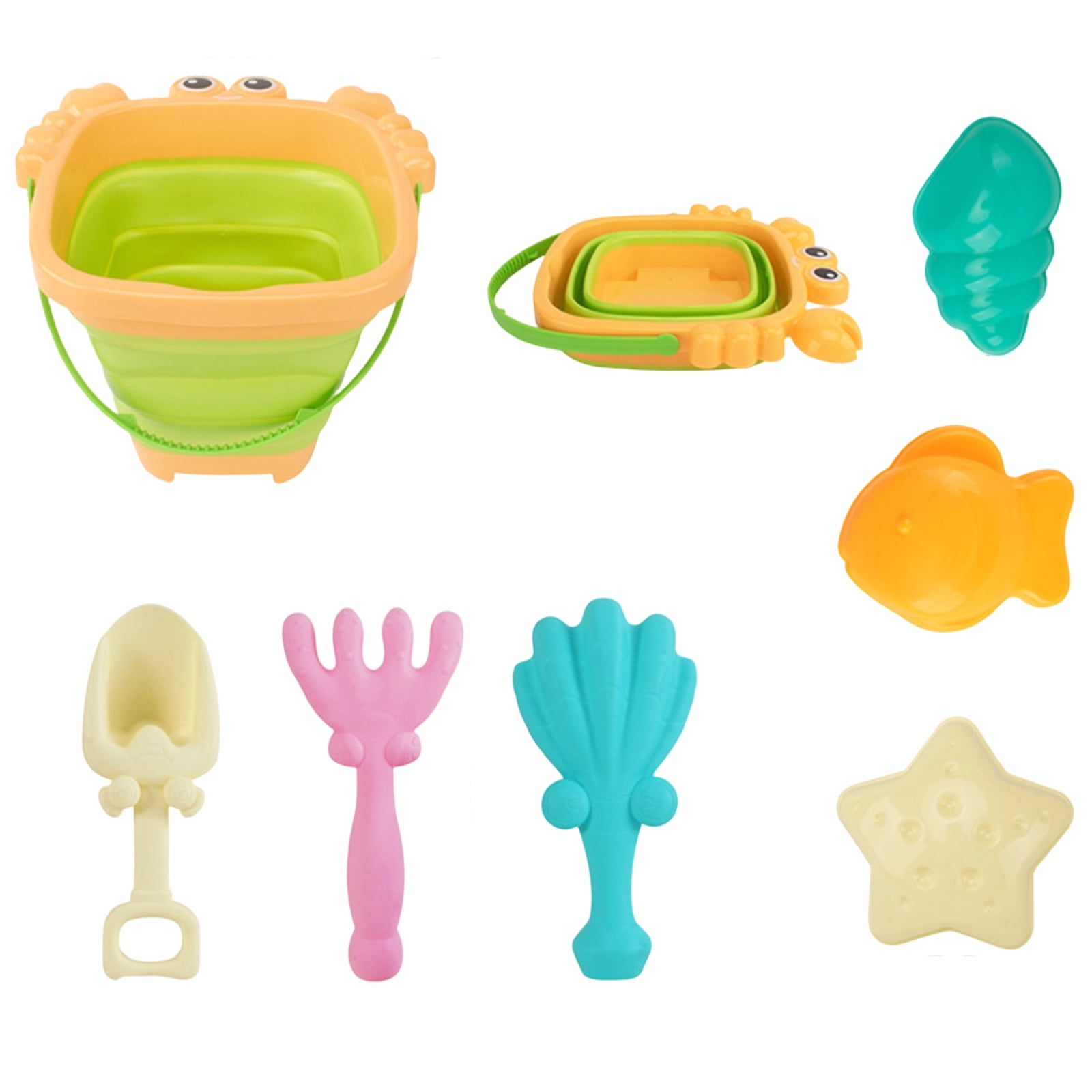 Foldable Beach To-ys Set Beach Essentials for Travel Foldable Bucket ...