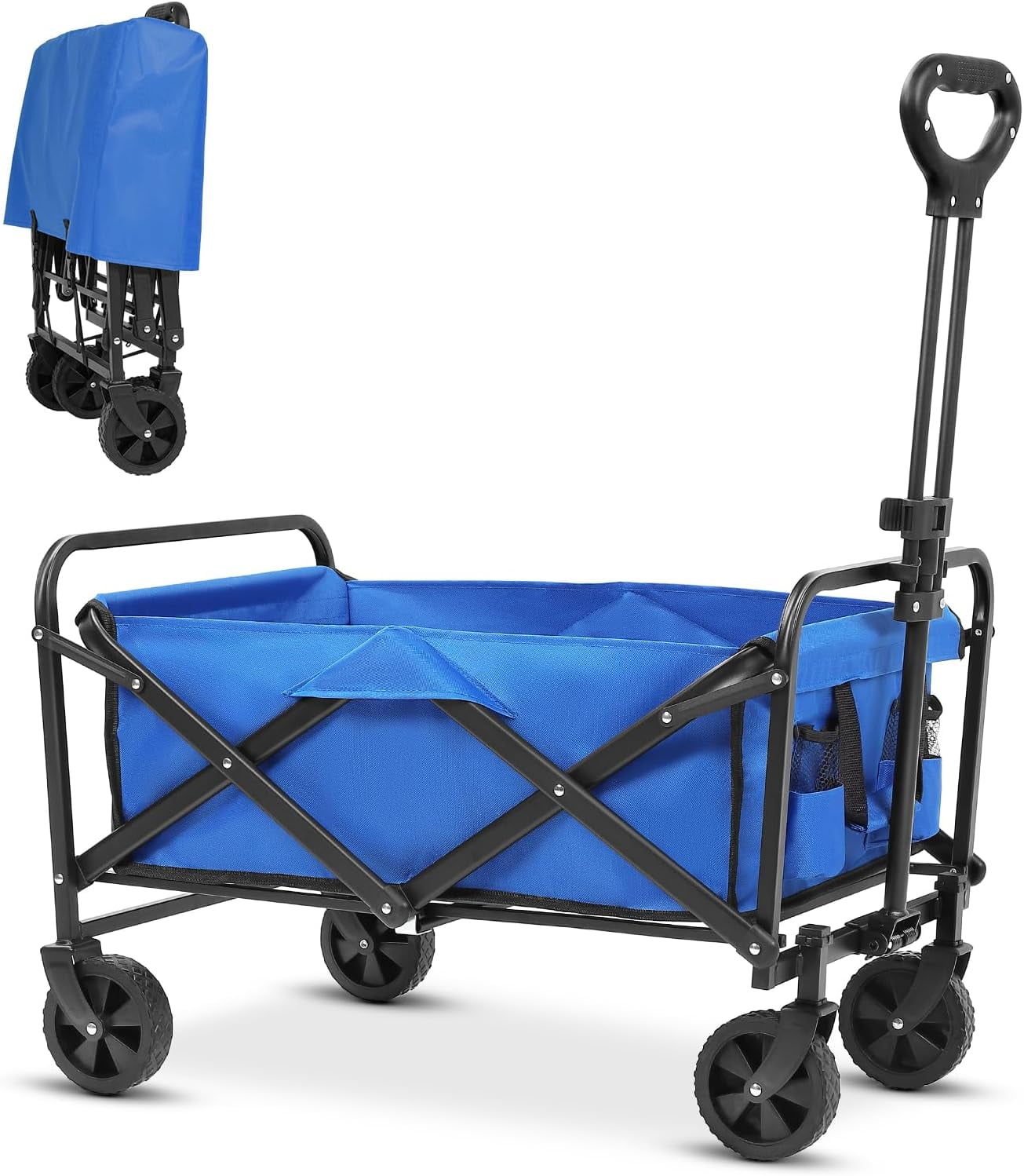 Foldable Beach Wagon Cart - Collapsible Utility Wagon with Wheels for ...