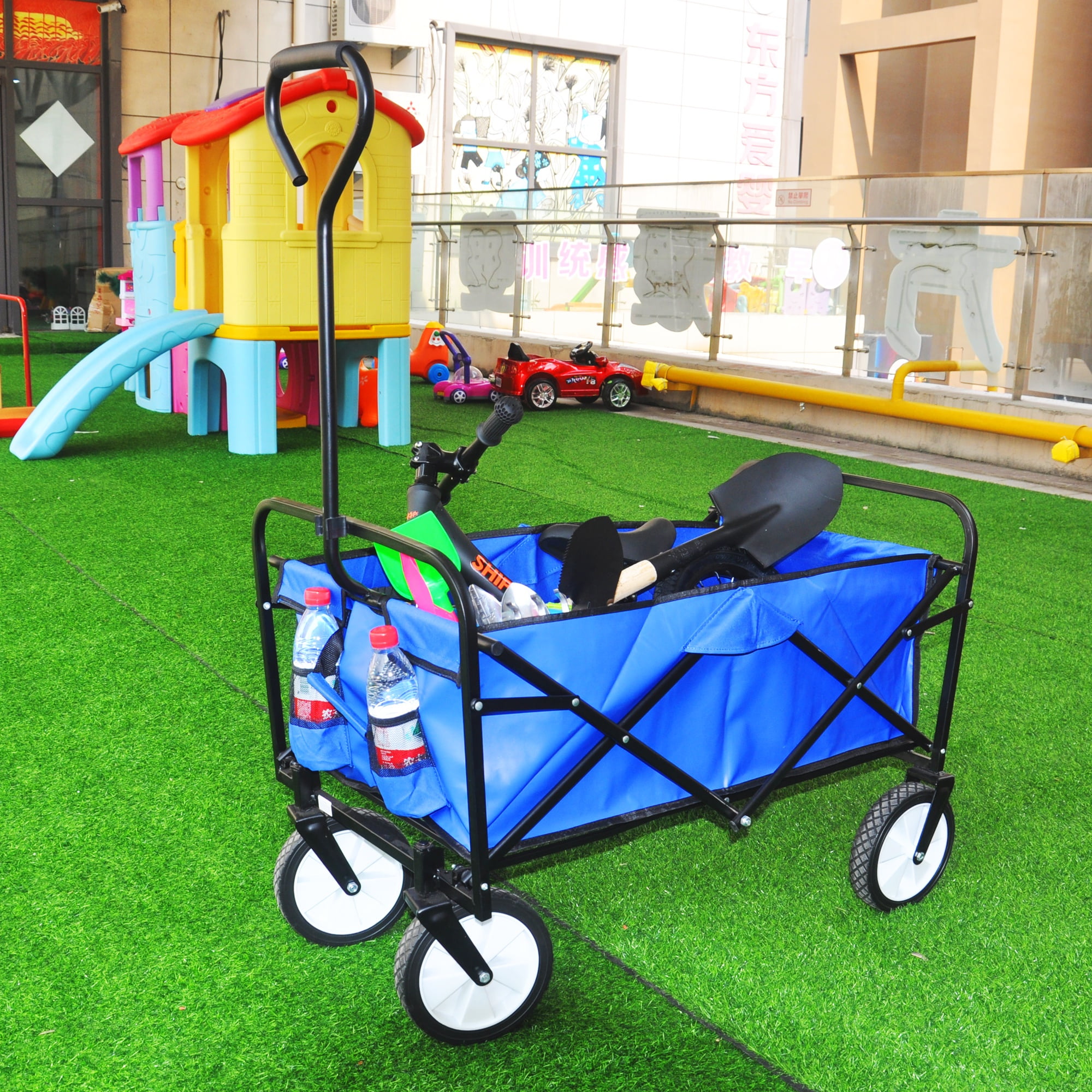 Foldable Beach Wagon, Segmart Heavy Duty Garden Shopping Beach Cart ...