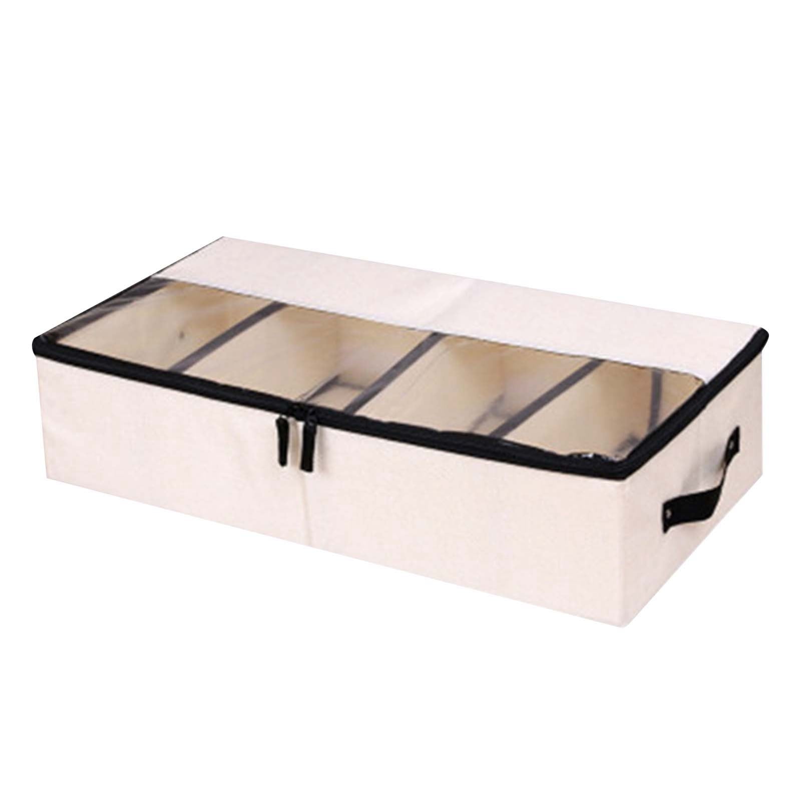 Foldable Under Bed Storage Organizer with Lid & Adjustable Dividers ...