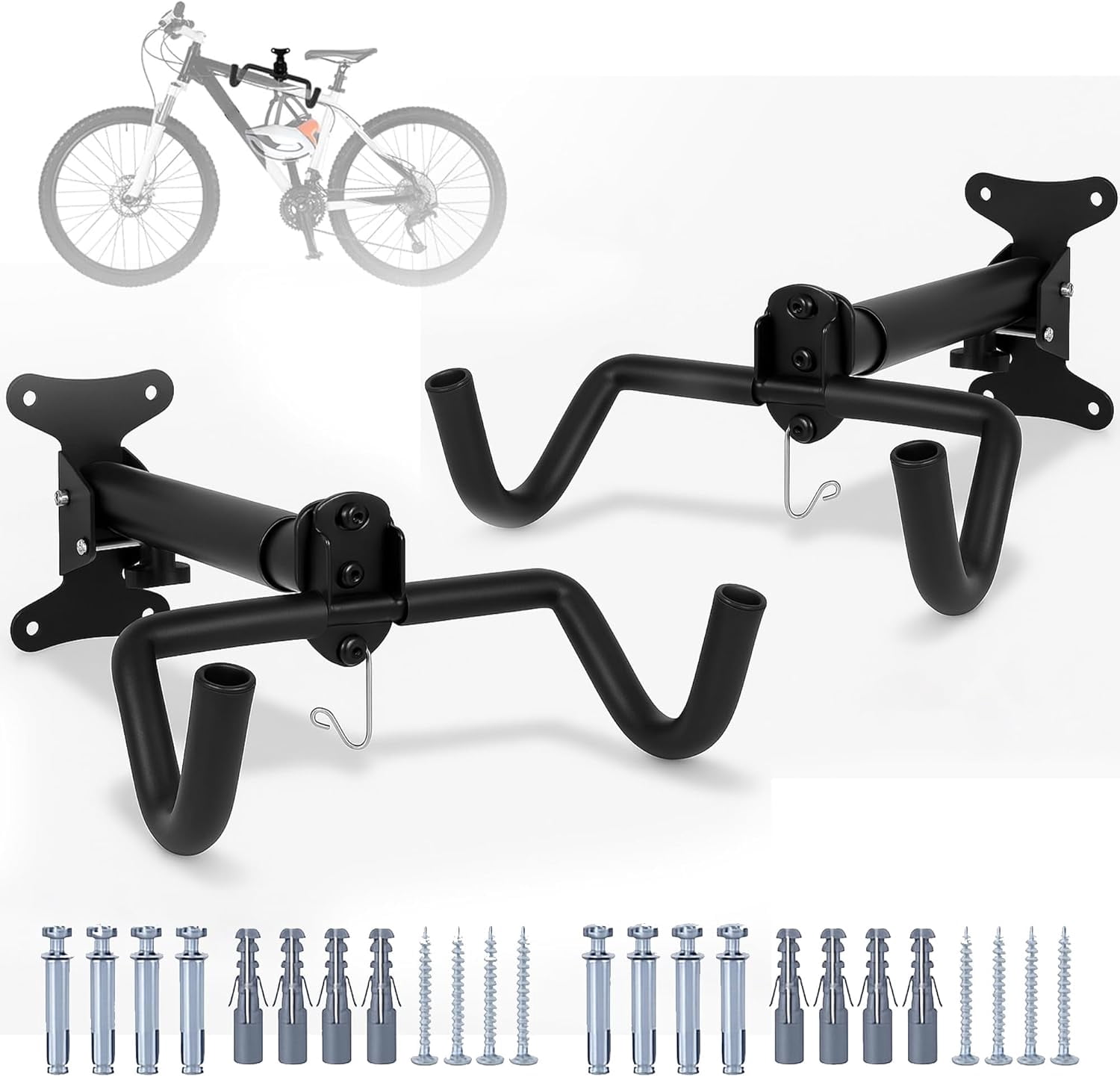 Foldable Bike Mount 2-Pack, Space Saving Horizontal Rack with ...