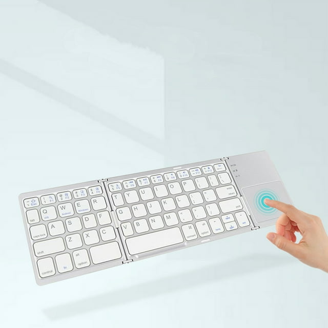 Foldable Bluetooth Keyboard Portable BT Wireless Keyboard With Touchpad ...