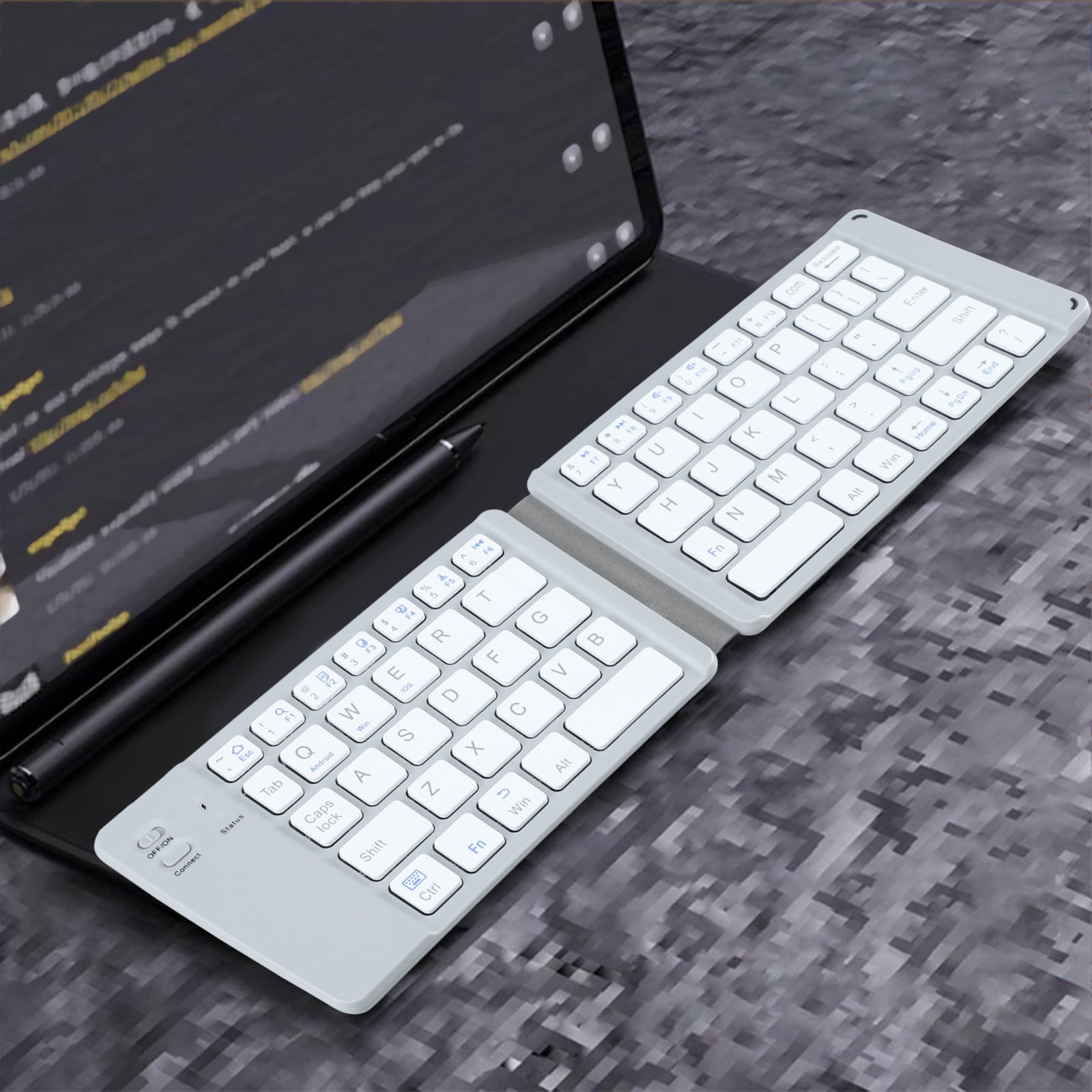 Foldable Bluetooth Keyboard Portable Wireless BT Keyboard for Android ...
