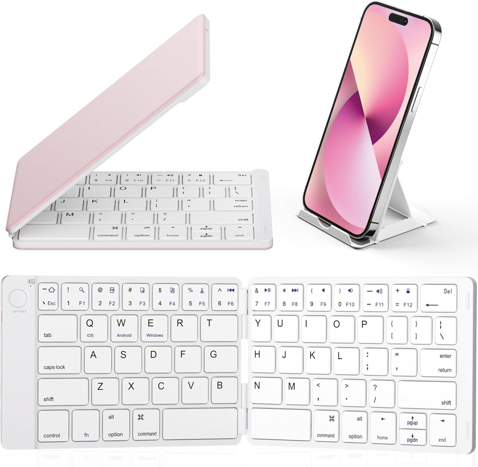 Foldable Bluetooth Keyboard - Portable Wireless Keyboards with Stand ...