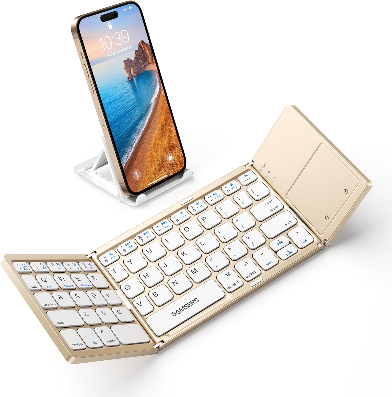 Foldable Bluetooth Keyboard with Touchpad - Portable Wireless Keyboard ...