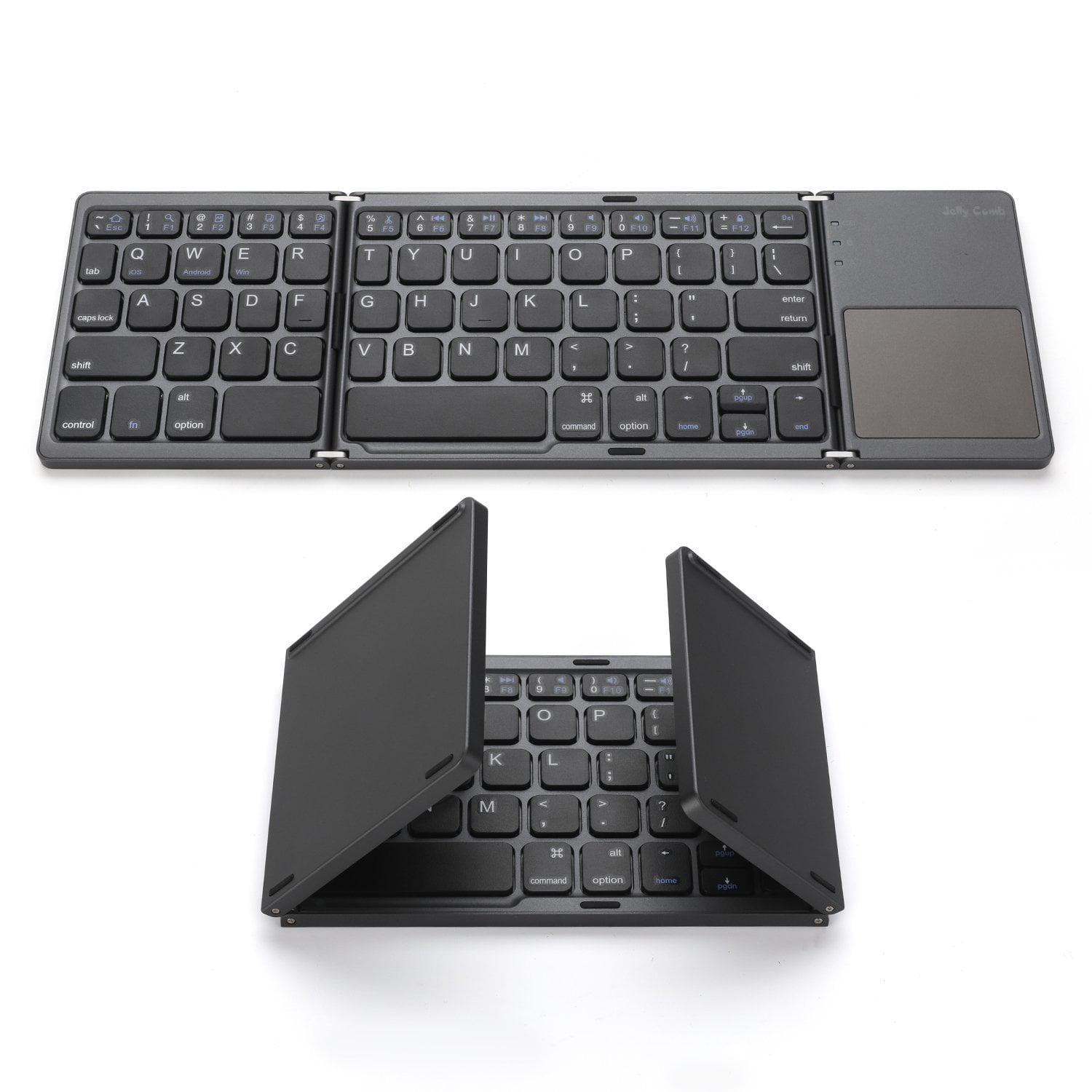 Foldable Bluetooth Keyboard, Wireless Portable Keyboard with Larger ...