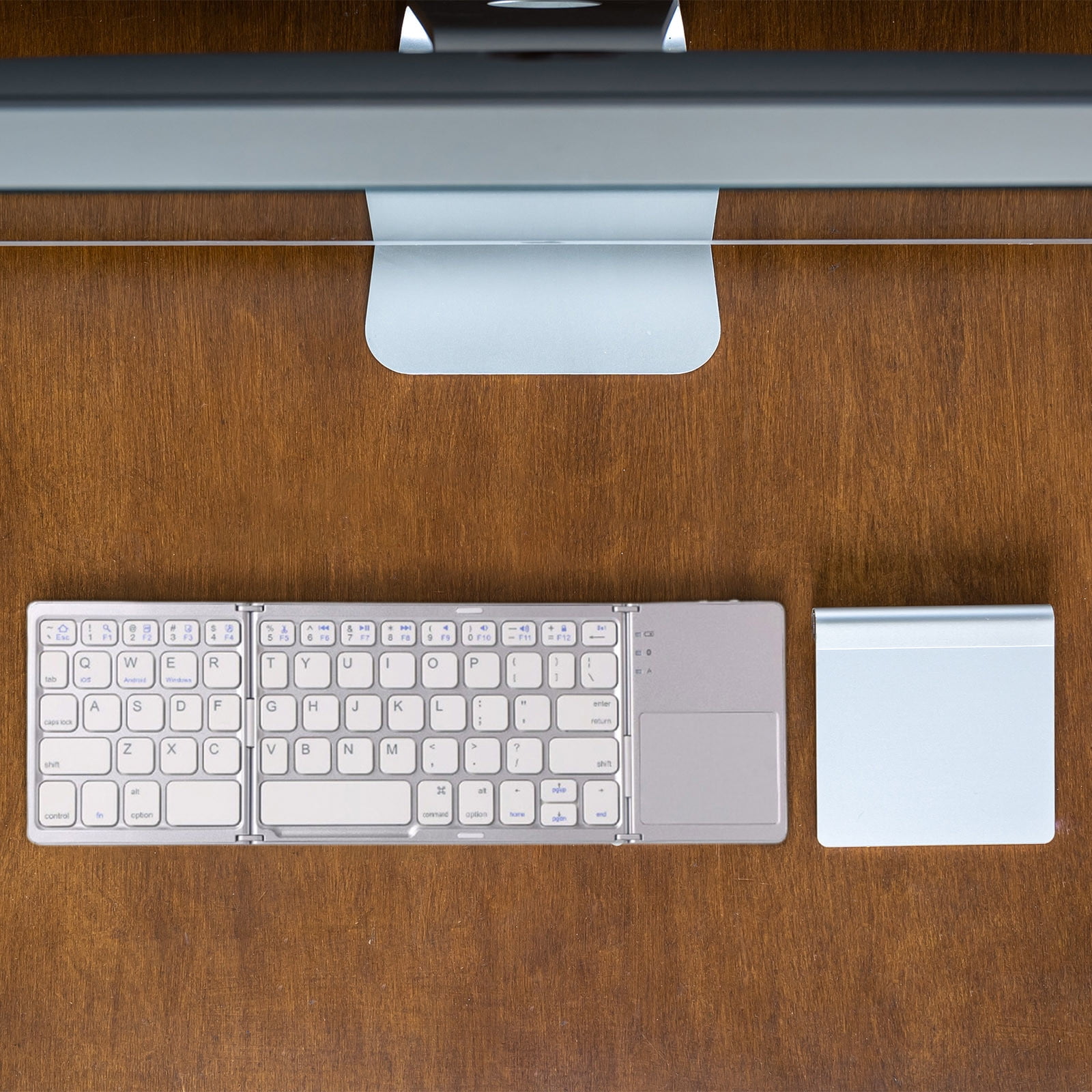 Foldable Bluetooth Keyboard with Touchpad, Ultra-Thin 3-Fold Design for ...