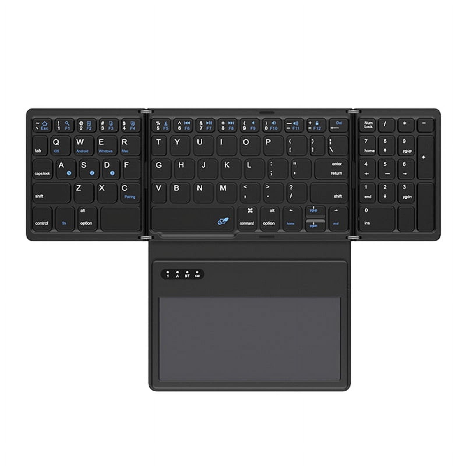 Foldable Bluetooth Wireless Keyboard with Touchpad Ultra Slim Pocket ...