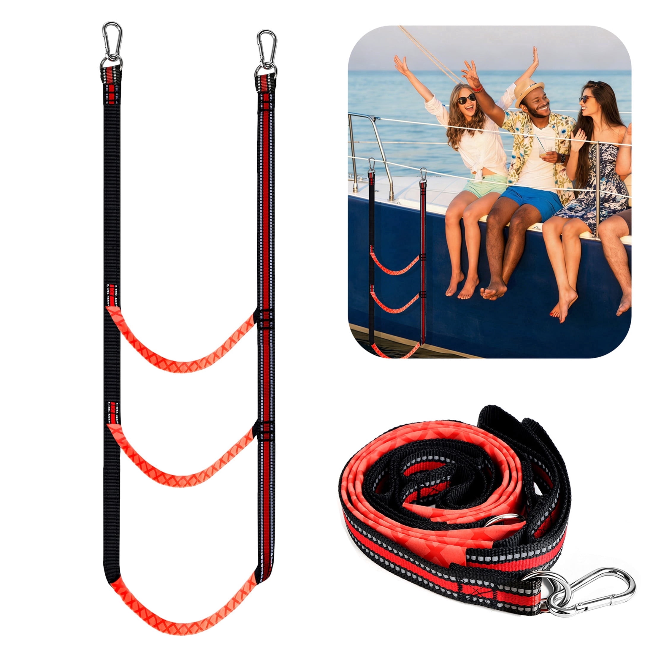 Foldable Boat Rope Ladder, TSV Heavy Duty 440lbs Strength Boarding Rope ...