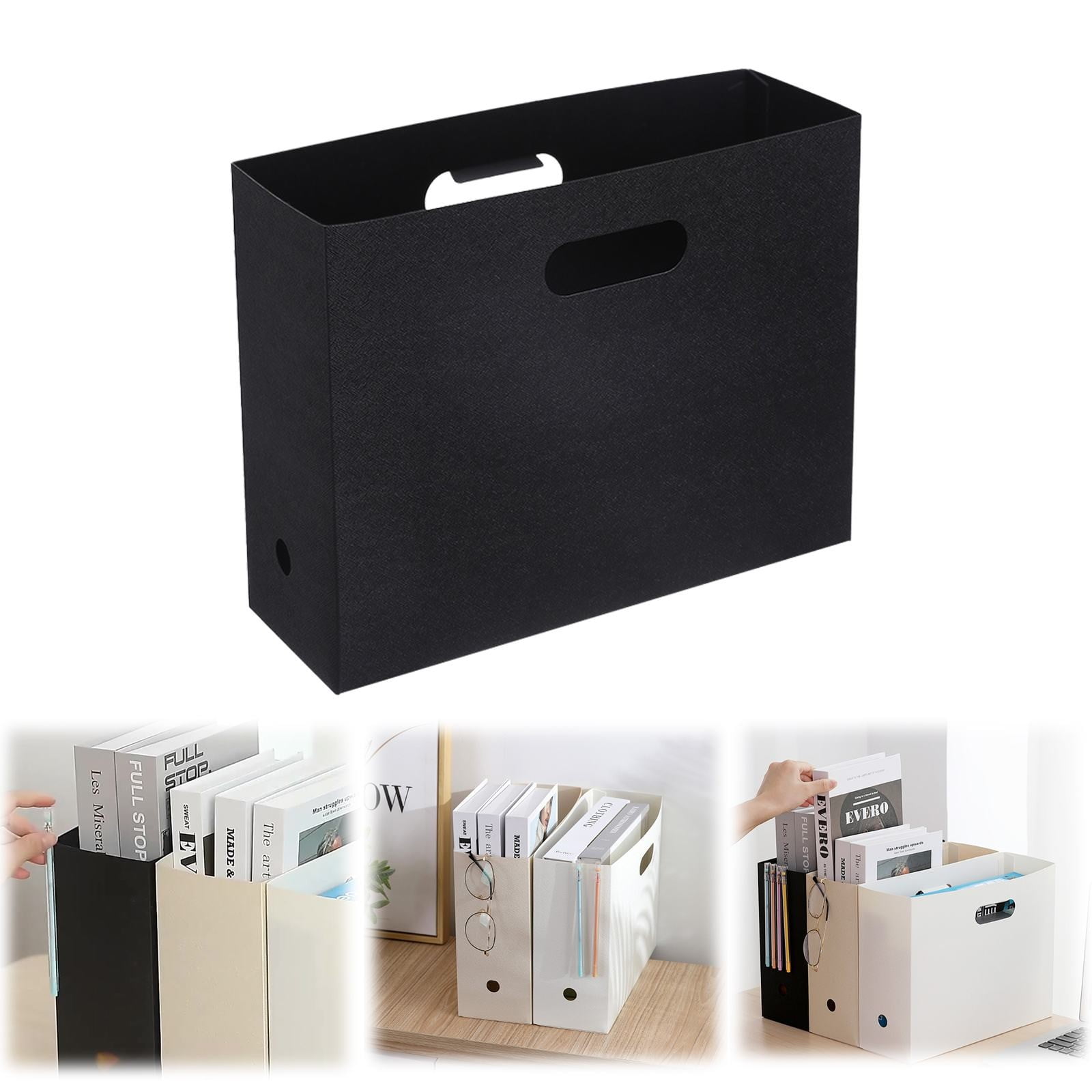 Foldable Book Holder With Storage Compartments - Black - A - Creative ...