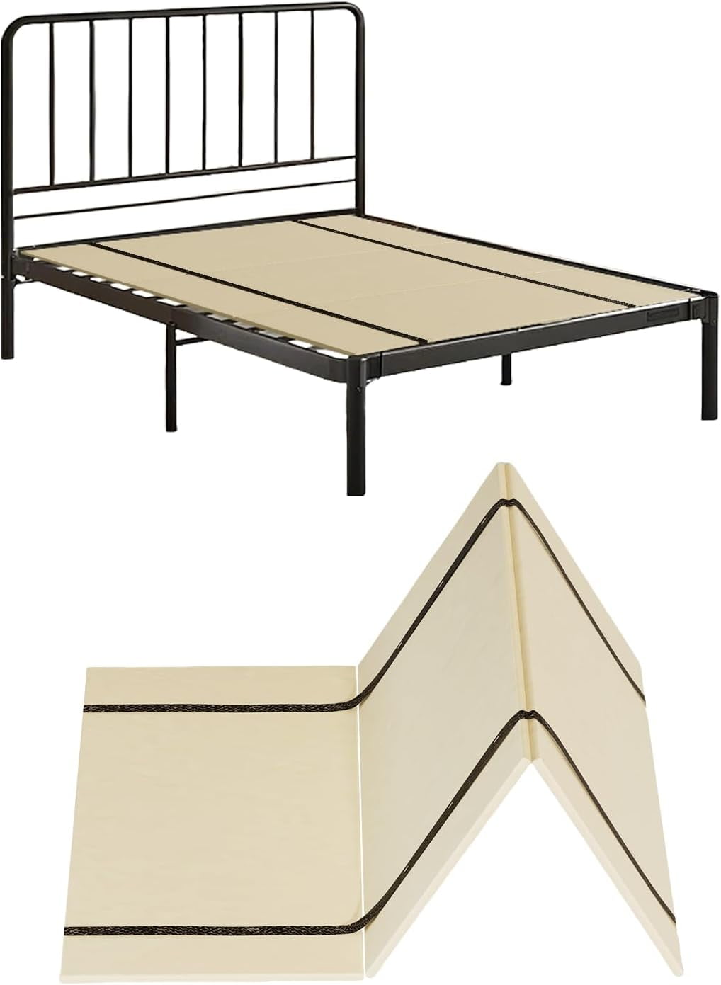 Foldable Box Spring, Bunkie Board, Bed Support Slats,Twin 60x30 ...